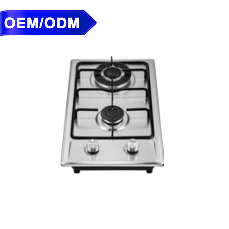 Built In Double Burner Gas Stove Stainless Steel Knobs Control Easy ...