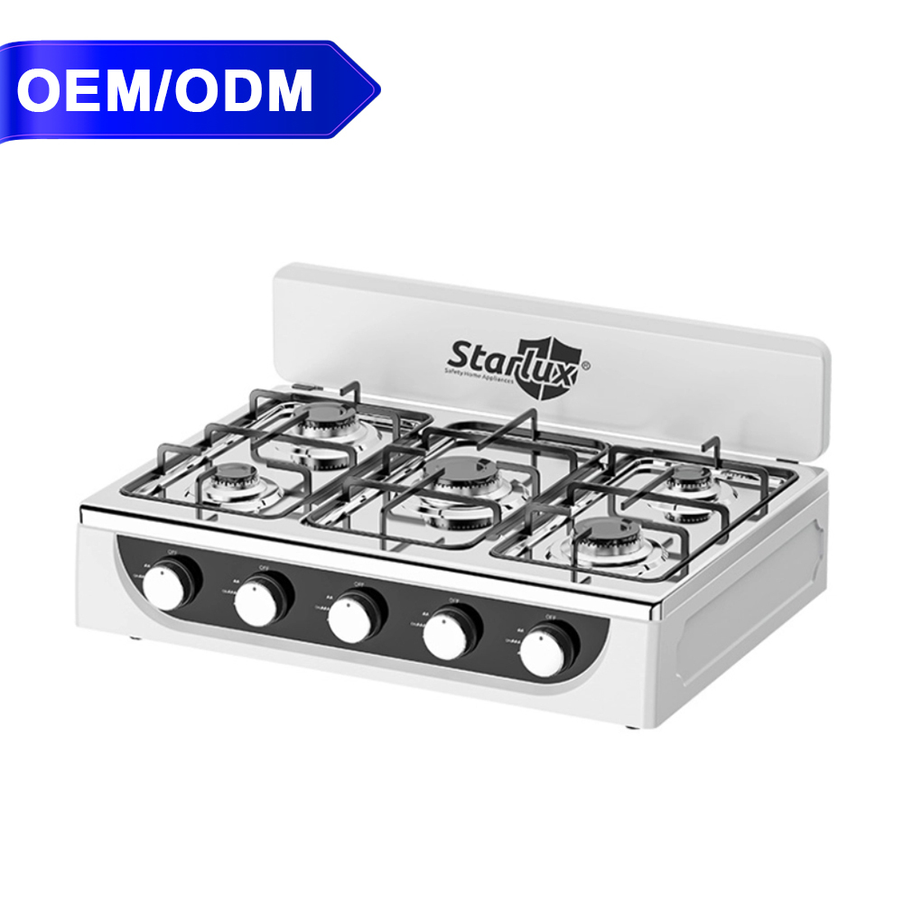 Professional Grade Five Burner Gas Stove Equipped with Safety Valves ...